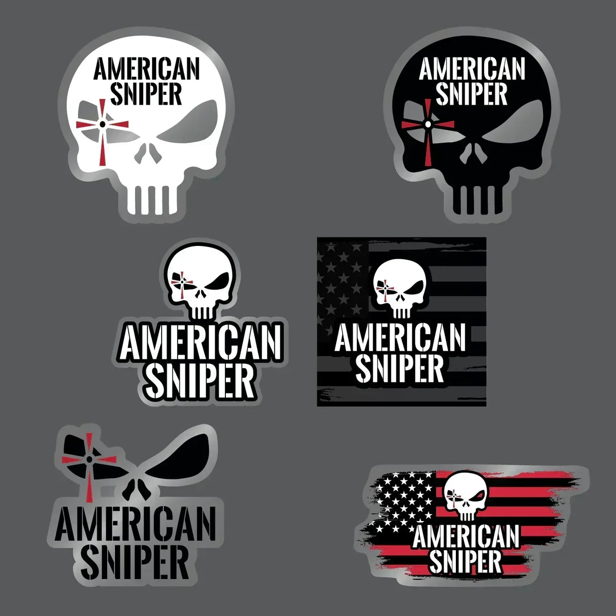 American Sniper 6-Pack Sticker & Decal Bundle | Durable Stickers